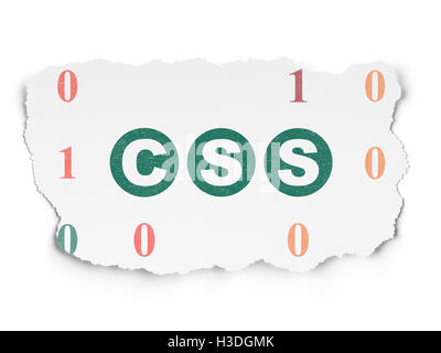 Software concept: Css on Torn Paper background Stock Photo - Alamy