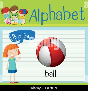 Flashcard letter B is for ball illustration Stock Vector Image & Art ...