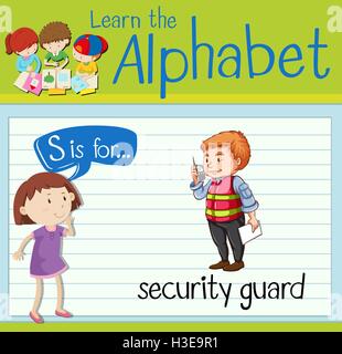 Flashcard letter S is for security guard Stock Vector Image & Art - Alamy
