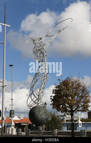 The Thanksgiving Statue at Thanksgiving Square on the banks of the ...