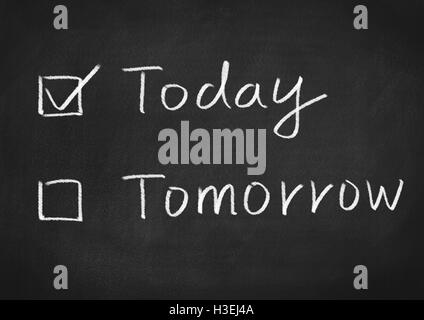 Today, Not Tomorrow Concept Stock Photo - Alamy