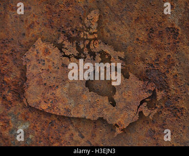 Map of Canada on rusty metal Stock Photo - Alamy