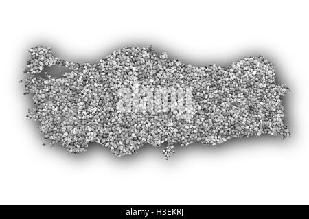 Map of Turkey on poppy seeds Stock Photo - Alamy