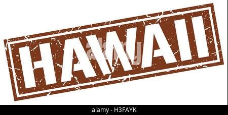 Hawaii brown square stamp Stock Vector Image & Art - Alamy