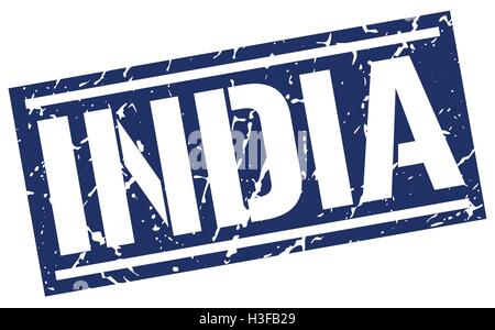India blue square stamp Stock Vector Image & Art - Alamy