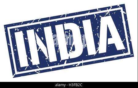 India blue square stamp Stock Vector Image & Art - Alamy