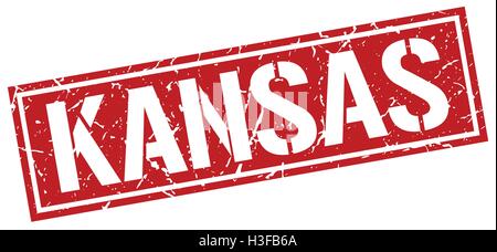 Kansas red square stamp Stock Vector Image & Art - Alamy
