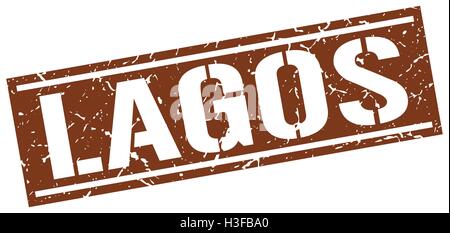 Lagos brown square stamp Stock Vector Image & Art - Alamy