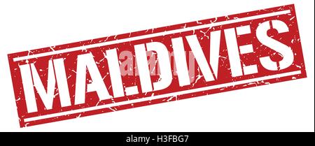 Maldives red square stamp Stock Vector Image & Art - Alamy