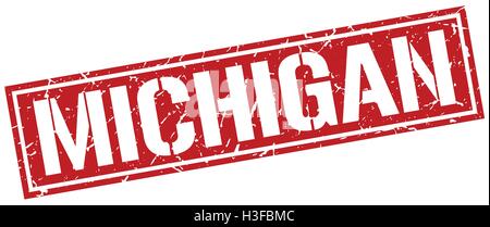 Michigan red square stamp Stock Vector Image & Art - Alamy