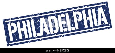 Philadelphia blue square grunge stamp on white Stock Vector Image & Art ...