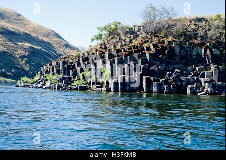Columnar basalt along the Lower Salmon River in west-central Idaho ...