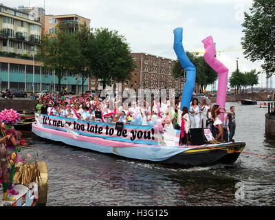 AMSTERDAM - Participants in the Pride March walk from the Amstelveld to ...