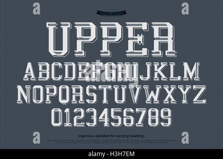 classical style alphabet letters and numbers. vector font type design ...