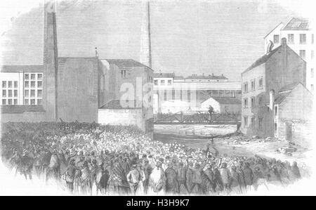 LANCS Cotton Famine Mill-Hands, work, Preston Moors 1862. Illustrated ...