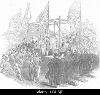 Prince Albert Laying the Foundation-stone of the New Wing of the ...