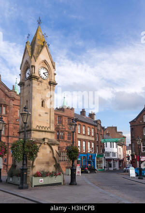 Market Square and clock tower, Penrith, Cumbria, England UK Stock Photo ...