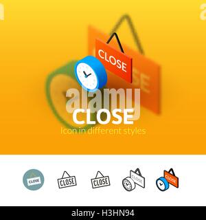 close icon in different style. close vector icons designed in outline ...