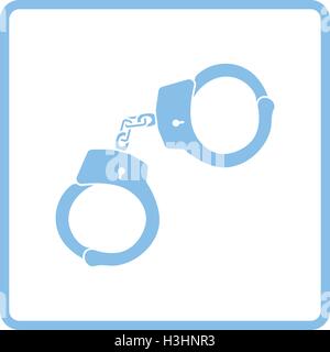 Handcuff icon. Blue frame design. Vector illustration Stock Vector ...