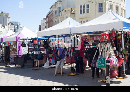Hastings town centre market stall holder, sales from the crypt, east ...