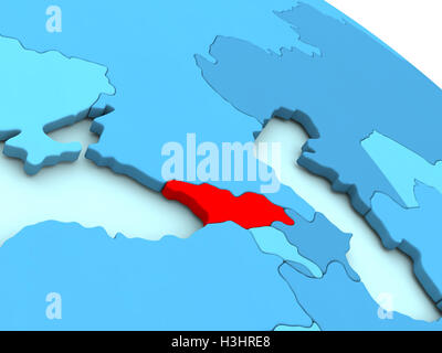 The State of Georgia is Highlighted in Red. Blue Map of the United ...