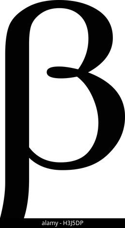 Beta Greek letter icon, Beta symbol in ancient Greek frame, vector ...