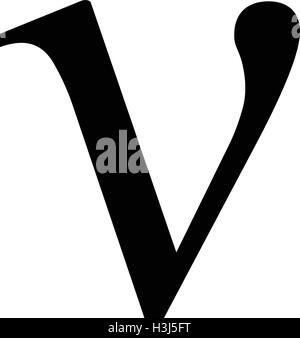 Nu Greek letter icon, Nu symbol in ancient Greek frame, vector ...