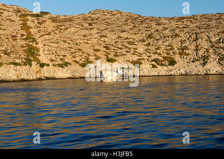 Ship wreck, Makri Island near Rhodes, Dodecanese Islands, Greece Stock ...