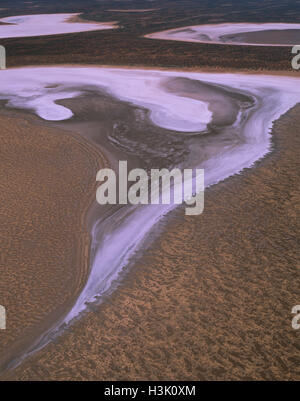 Aerial view of Lake Amadeus with salt formations, Petermann, Northern ...