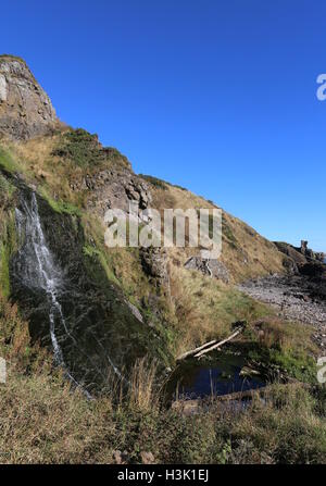 Woodston Burn Waterfall at St. Cyrus National Nature Reserve Stock ...