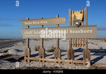 Gulf Islands National Seashore sign Pensacola Beach Florida USA Stock ...