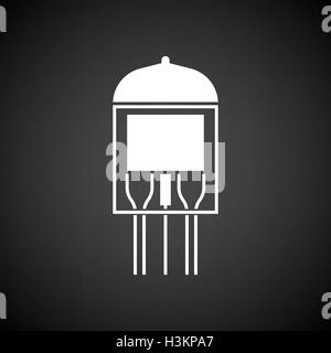 Electronic vacuum tube icon. Black background with white. Vector ...