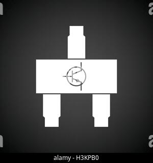 Smd transistor icon. Black background with white. Vector illustration ...