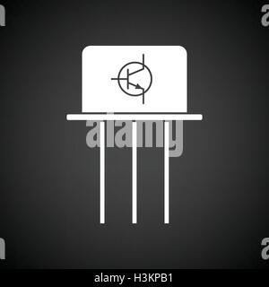 Transistor icon. Black background with white. Vector illustration Stock ...