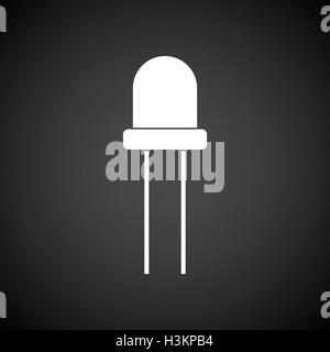 Light-emitting diode icon. Black background with white. Vector ...