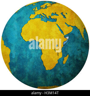 Somalia on planet Earth with country borders and highly detailed planet ...