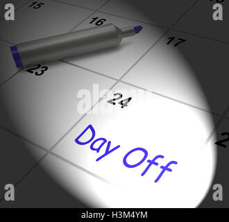 Vacation Calendar Displays Day Off Work Or Holiday Stock Photo - Alamy