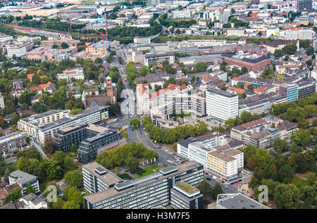 Areal shot of the city of Essen, Germany, city center, downtown area ...