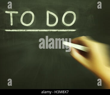 To Do Blackboard Shows Agenda And List Of Tasks Stock Photo - Alamy