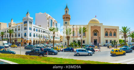 The Town Hall and Archaeological Museum of Sfax at night Stock Photo ...