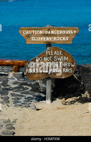 Hawaii warning signs on the beach Stock Photo - Alamy