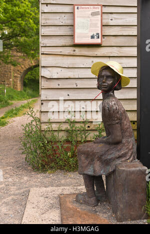 Statue of WW2 child evacuee at Donyatt Halt on the former Chard Branch ...