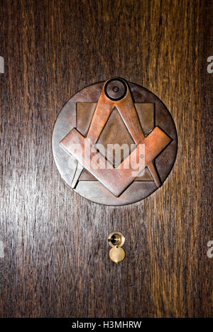 brass door knocker masonic symbols compass square inside a masonic ...