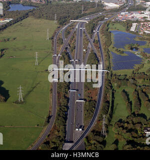 aerial view of junction 4 of the M61 Motorway at Over Hulton south of ...