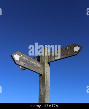 Sign on the Angus coastal path near the town of Arbroath, Angus ...