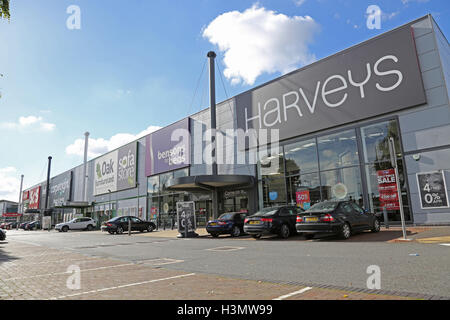 Out of town shopping retail park including Marks And Spencer Simply ...