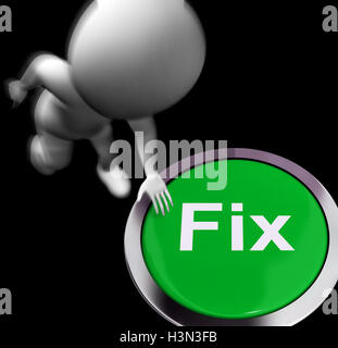 Fix Button Means Repair Mend Or Restore Stock Photo - Alamy