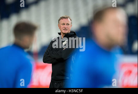 Northern Ireland coach Steven Davis and manager Michael O'Neill (right ...