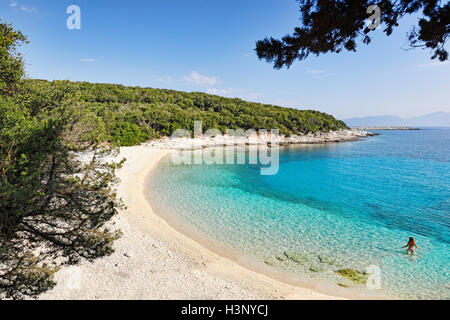 The beach Emblisi in Kefalonia island, Greece Stock Photo - Alamy