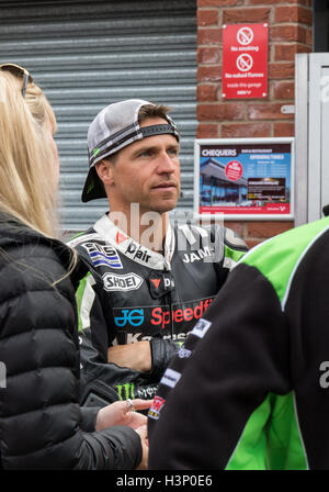 James Ellison, JG Speedfit Kawasaki, during the pit walk at the 2015 ...